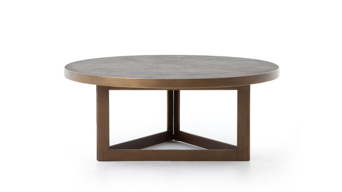 Huron Coffee Table | Shagreen, Antique Brass | Benchmade Modern ...