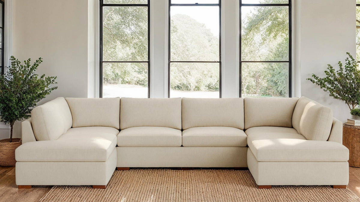 Lucca Customizable U-Shaped Sectional with Bumpers | By BenchMade Modern