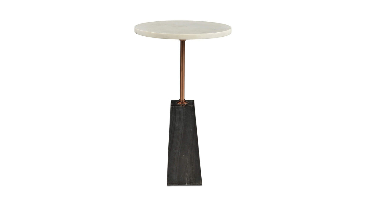 Modern Contrast Marble Sunrise Accent Table | BenchMade Modern